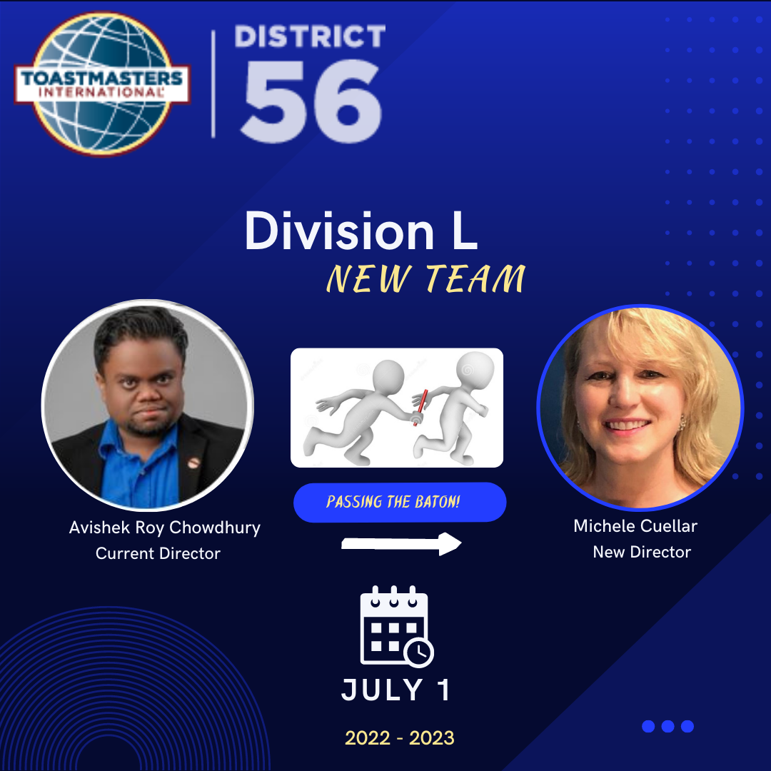 The Passing of the Division L Baton - Toastmasters Houston | Where ...