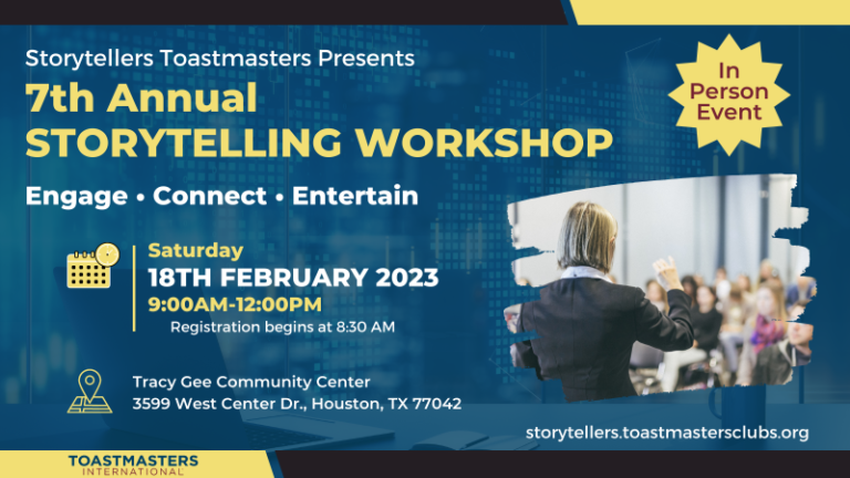 7th Annual Storytelling Workshop Hosted by Storytellers Toastmasters ...
