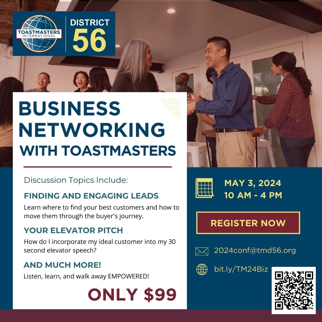 Business Networking Activities Added to District 56 2024 Spring Conference - Toastmasters ...